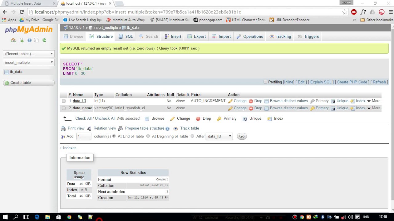 Codeigniter Multiple Insert Part 1