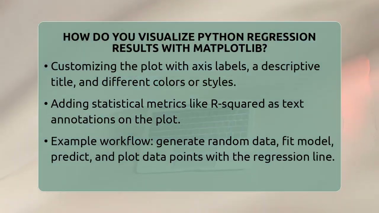 How Do You Visualize Python Regression Results With Matplotlib? - Python Code School