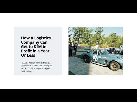 How A Logistics Company Can Get to $1M in Profit in a Year Or Less
