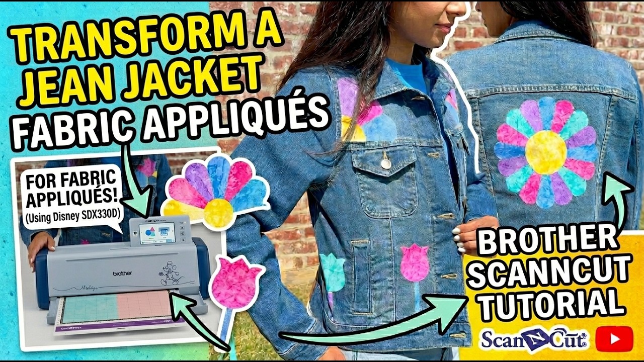 Transform a Jean Jacket with Fabric Appliqués (Brother ScanNCut Tutorial) : AllBrands After Hours