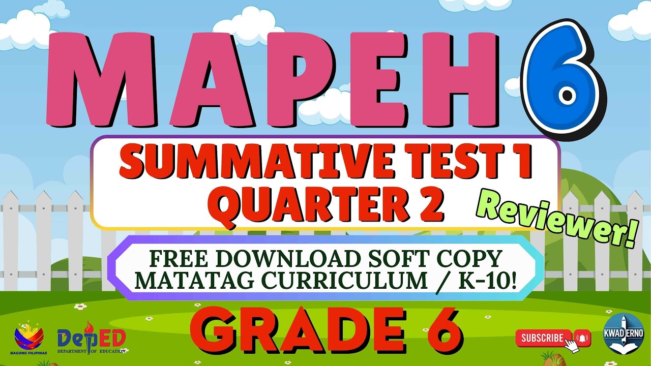MAPEH 6 | QUARTER 2 | 1ST SUMMATIVE TEST | FREE PPT | SOFTCOPY WITH ANSWER KEY #2025 #kwaderno