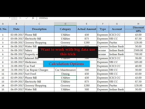 MS Excel | Trick 1 | RakibuL LearninG | How to use calculation options for working with big data