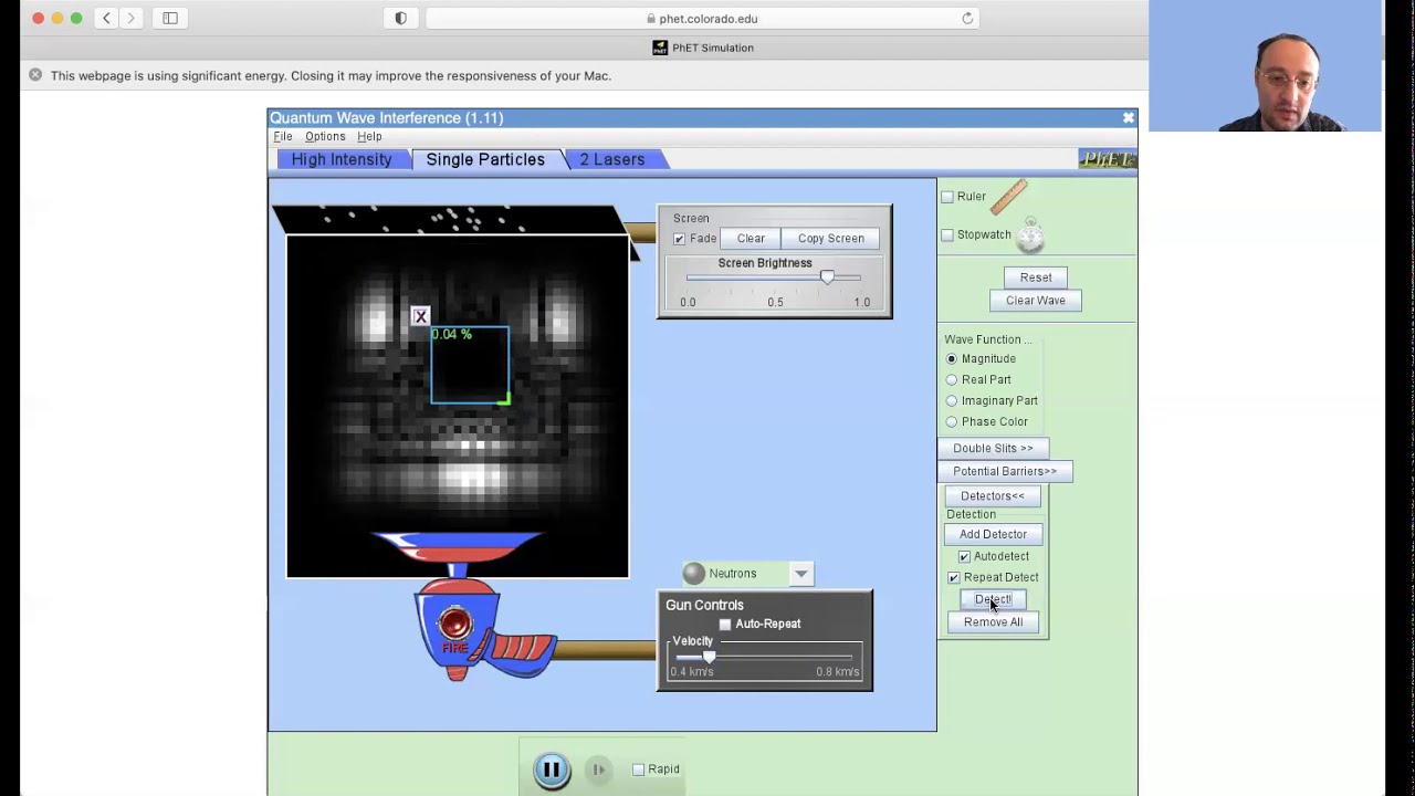 Wavefunction collapse simulation