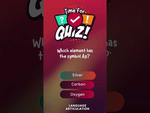 Quiz 12 : Which element has the symbol Ag? #Silver #Ag #PeriodicTable