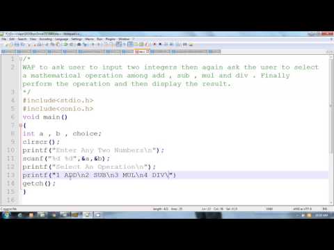 Learn C Programming in Hindi | Simple Calculator Program Using switch statement - Mind Luster