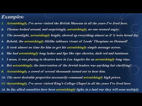 Astonishingly Meaning with Examples