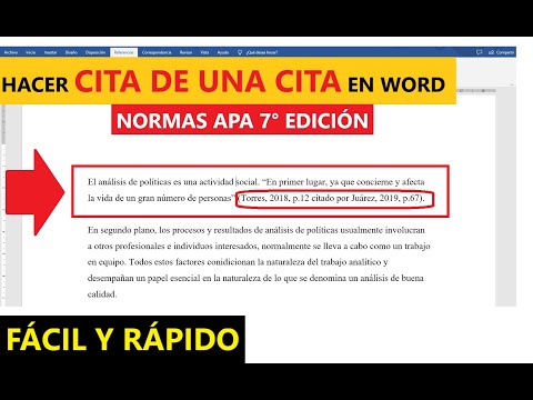 CÓMO HACER UNA CITA DE UNA CITA EN WORD PASO A PASO CON EJEMPLO | NORMAS APA 7ma. ED.
