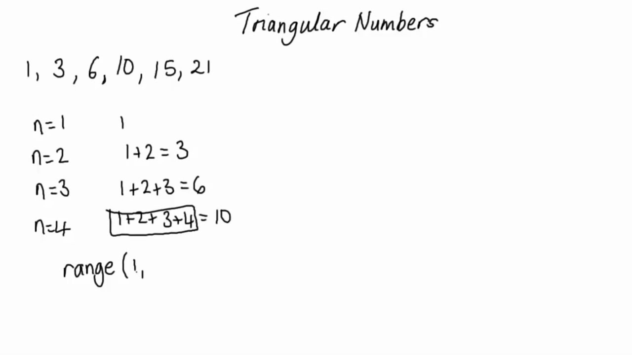 Triangular Numbers - Intro to Computer Science