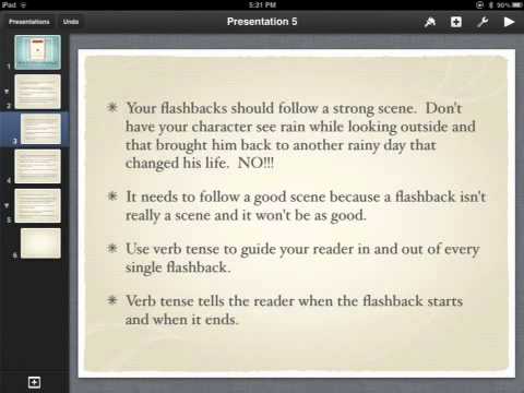How to write a flashback story.