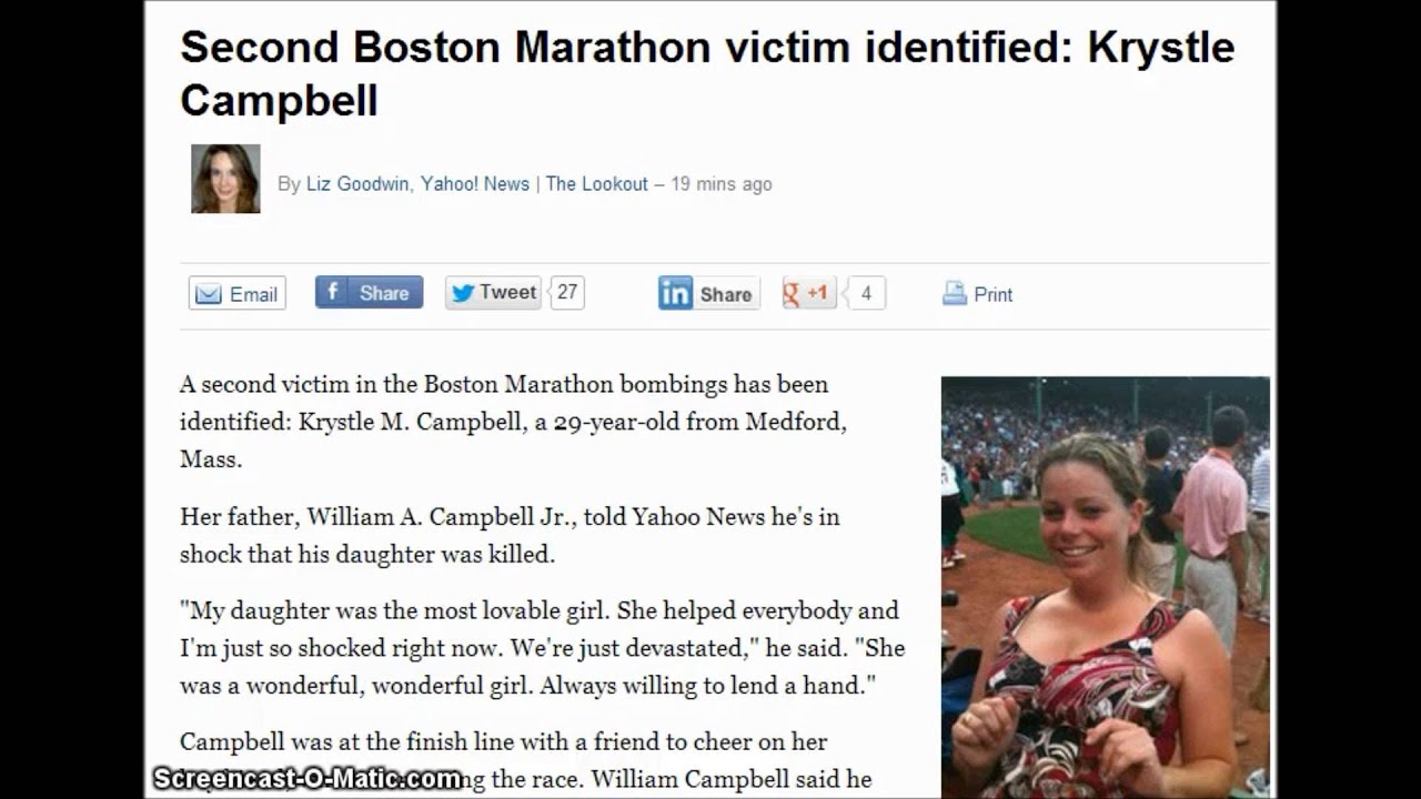 Second Boston Marathon victim identified: Krystle Campbell
