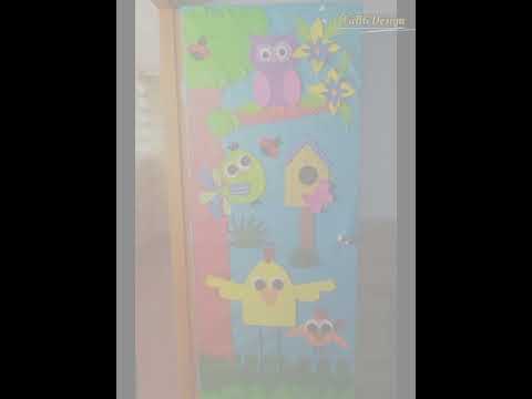 Classrooms door Decoration ideas with flowers|| School Decorations