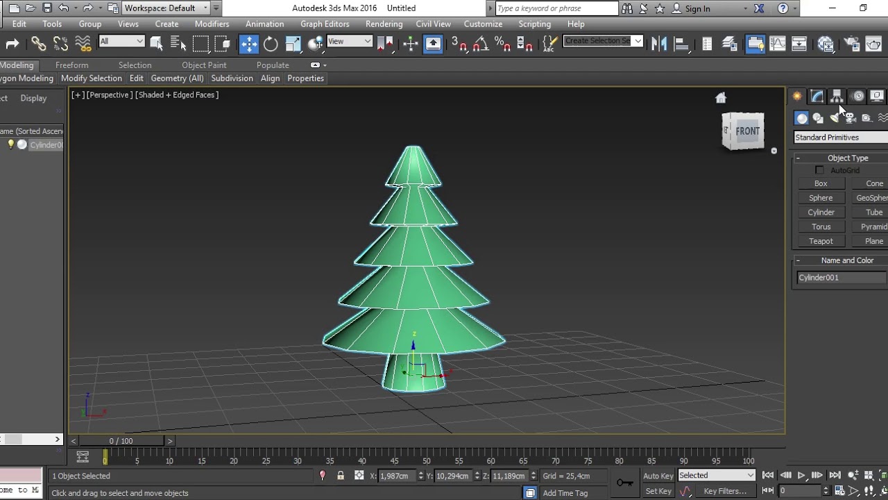 3d Tutorial | Low poly pine tree | 3ds max