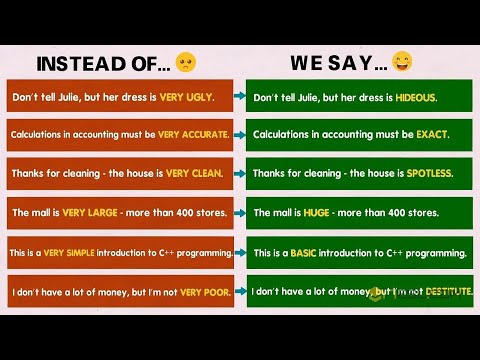 STOP Saying VERY! 100 English Words to Use Instead of VERY