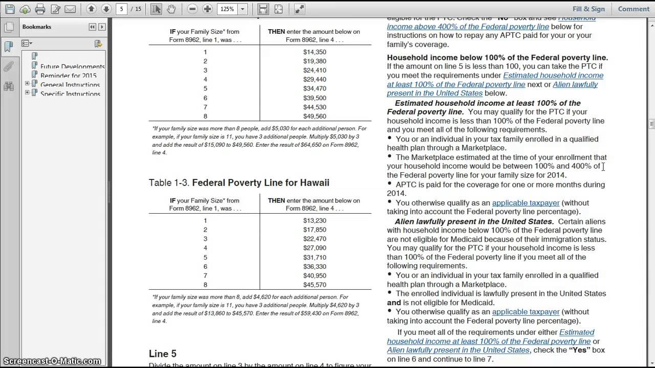 ACA worksheets and forms