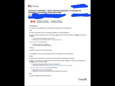 Canadian Citizenship Application Submission Email From IRCC