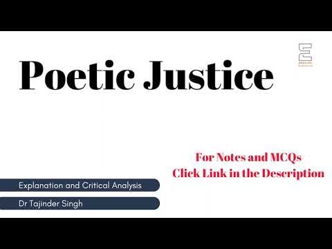 Poetic Justice | Literary Terms | UGC NET NTA | Master Cadre | Lecturer Cadre