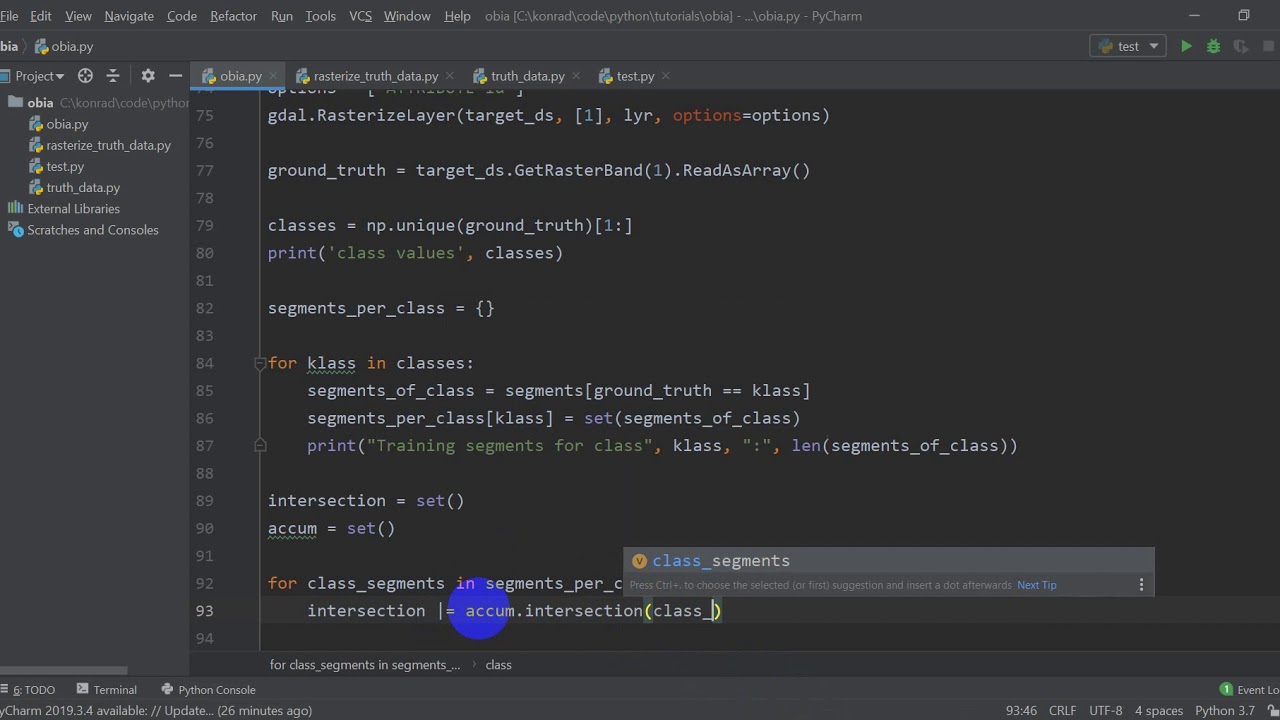 Python Assign Classifications to Image Segments for Object Based Image Classification