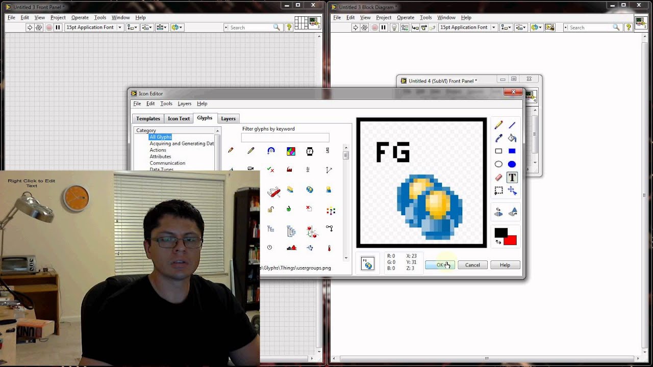 LabVIEW Functional Global Example (local variable and property node value