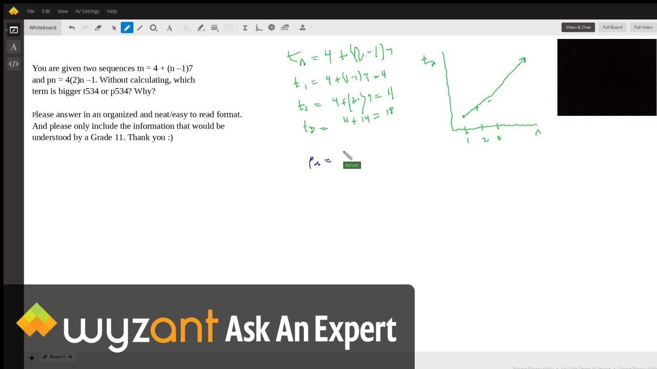 Comparing arithmetic and geometric sequences