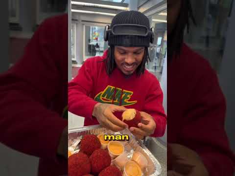 Keith lee tries the original famous hot Cheetos boudin balls 🔥🔥