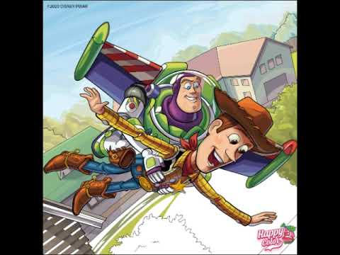Painting by the numbers-Toy Story-Buzz and Woody flying