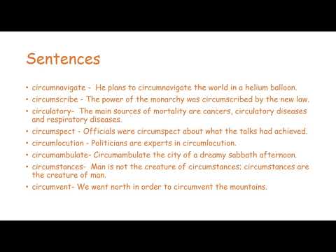 Root words and meanings | Circum - around, about | class 14