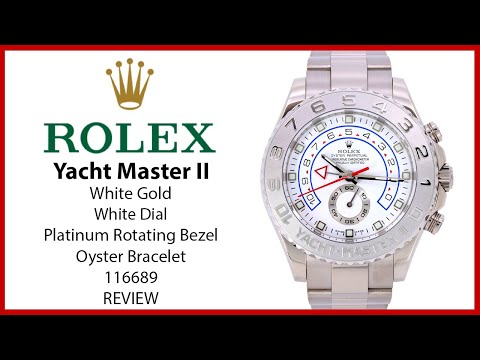 ▶ Rolex Yacht-Master II Regatta 44mm White Gold 18k Platinum Bezel 116689 - REVIEW