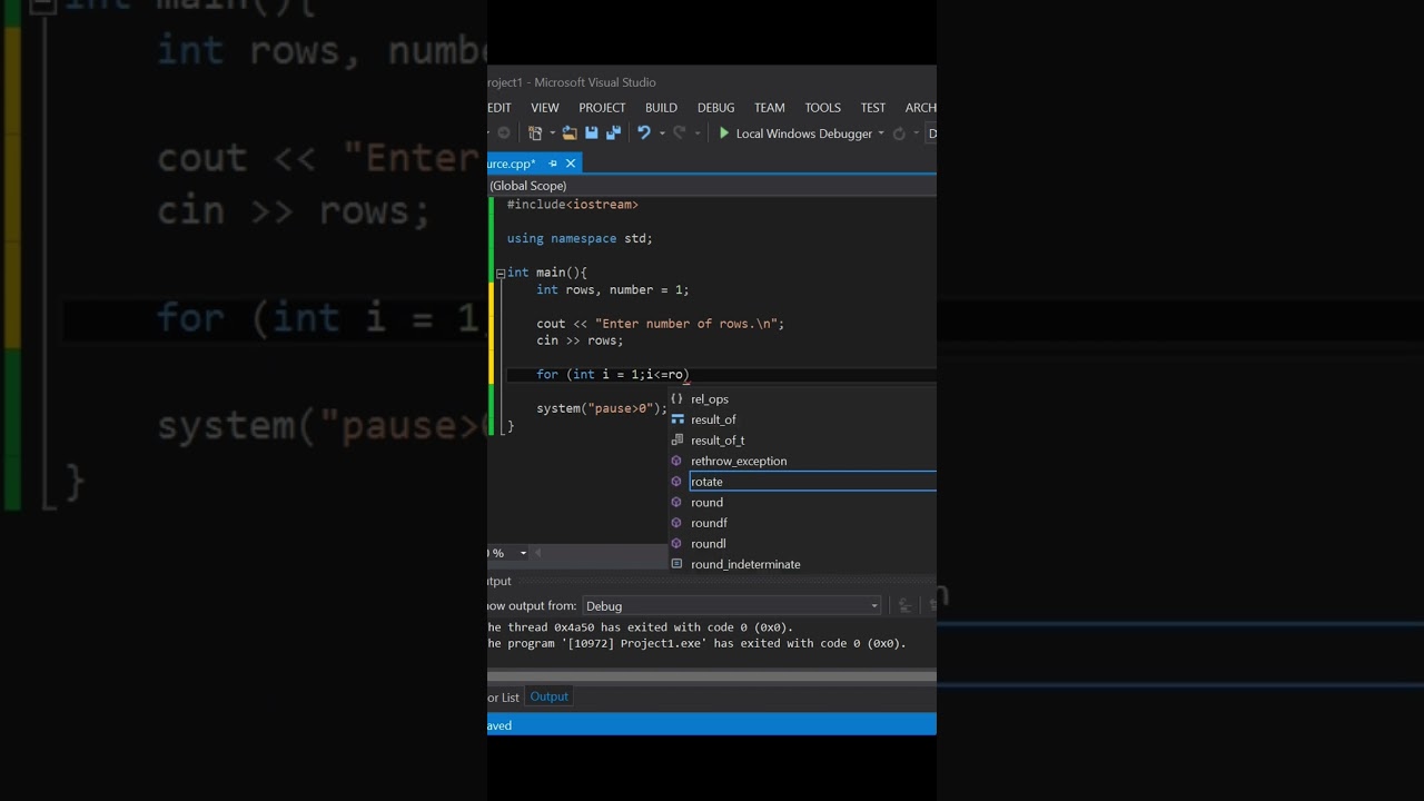 C++ : Printing Pattern (Floyd's Triangle) #shorts #youtubeshorts