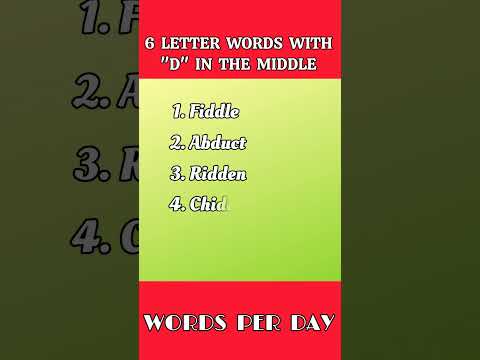 6 letter words which has "D" in the middle #englishlearners #englishlearning #youtubeshorts