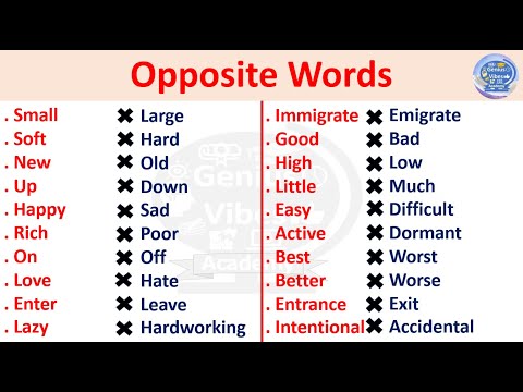 opposite words in english||Genius Vibes Academy #vocabulary #english #oppositewords #youtube
