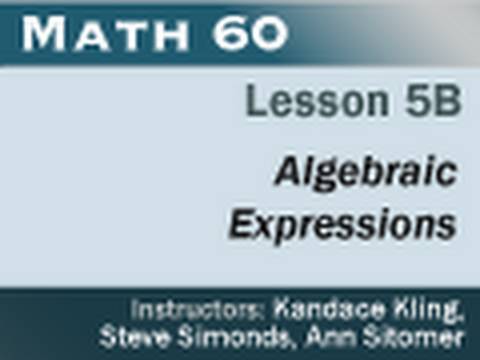 Math 60 - Lesson 5b