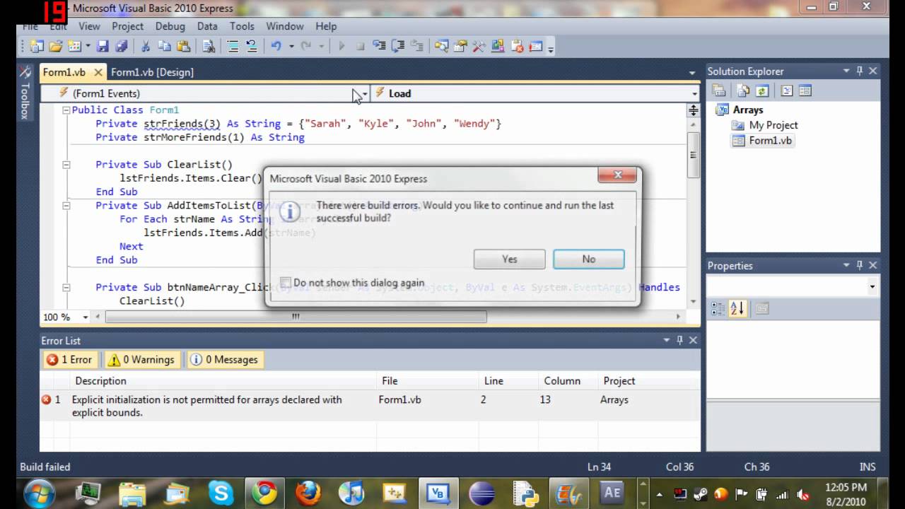Visual Basic 2010 Tutorial 19 - Sorting Arrays