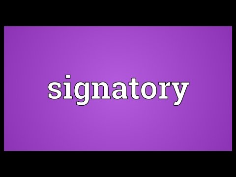 Signatory Meaning