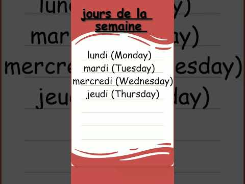 Learn French: The days of the week with pronunciation