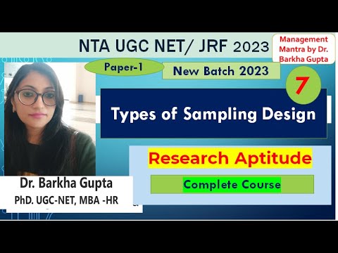 Research Aptitude - Types of Sampling Design Video Lecture - Crash ...