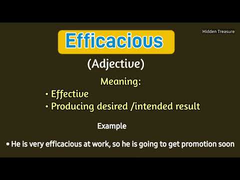 Efficacious meaning in English Example || Synonyms || English Grammar || Hidden Treasure