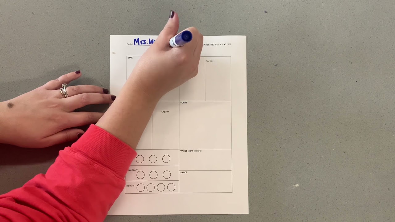 2nd Grade Elements of Art Worksheet