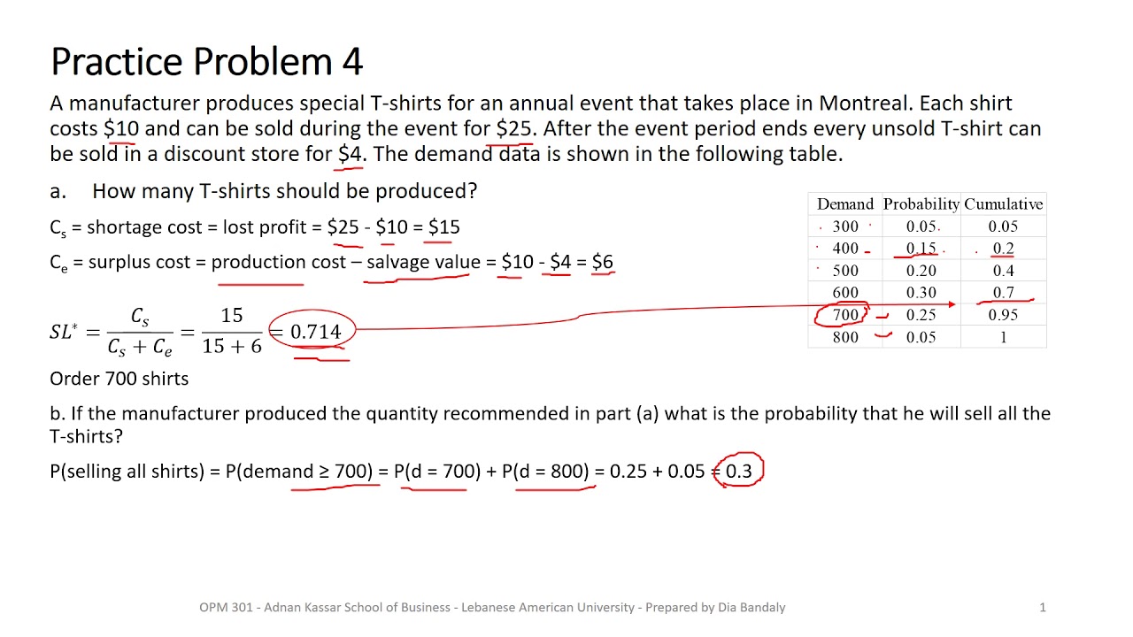 Inventory Management Solved Problems - Part 4