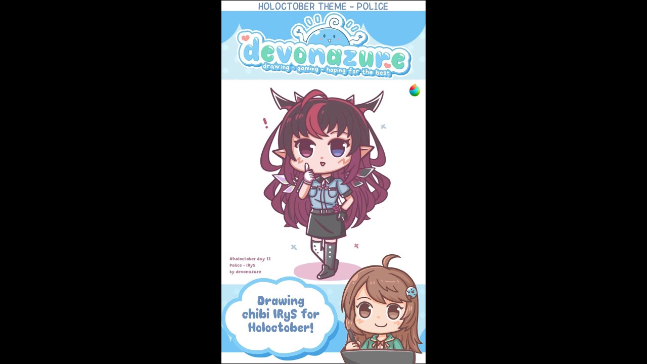 Drawing IRyS Chibi Fanart for Holoctober!