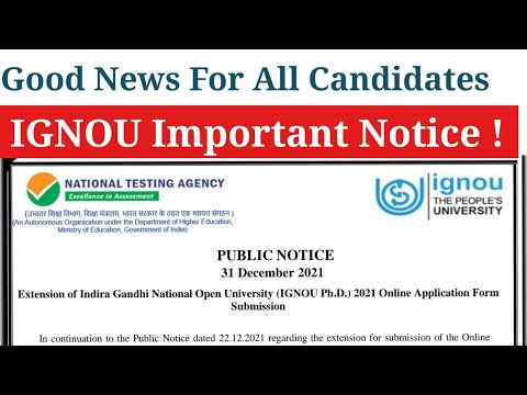 IGNOU Phd ।। Ignou Phd Application Form 2021 Last Date । IGNOU Latest News ! IGNOU 2021-22 Exam #jrf