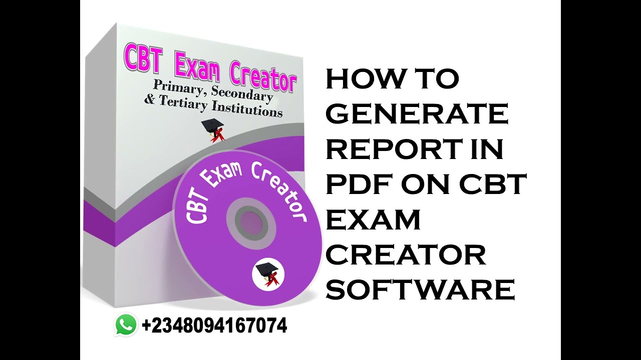CBT Exam Creator: How to generate report in pdf format