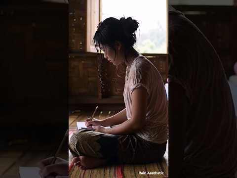 Writing Quietly in the Rain | Her Words Fall Between Drops #rain #rainsounds #relaxing
