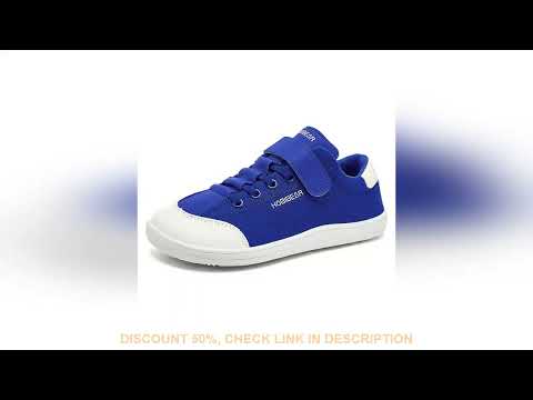 HOBIBEAR Boys Girls Barefoot Shoes Kids Wide Toe Minimalist Sneakers Lightweight Hook Loop Artificia