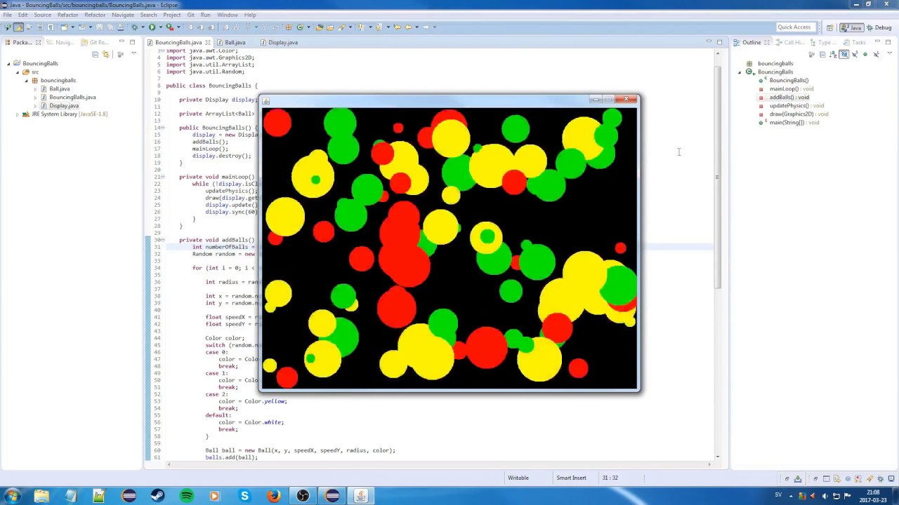 Bouncing Balls in Java - Time-lapse