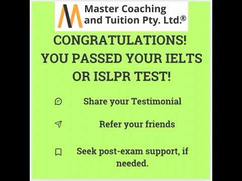 Congratulations! IELTS or ISLPR Test Success!