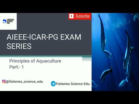 AIEEE-ICAR-PG Exam || JRF Series || Aquaculture Dept.(Principles of aquaculture) || Part-1 ||
