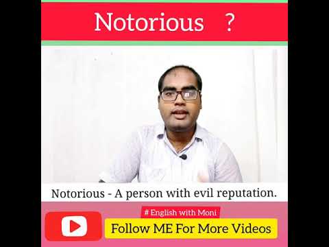 #shorts | Notorious Meaning in Bengali | Daily Practice English | One Word Substitution - Notorious.