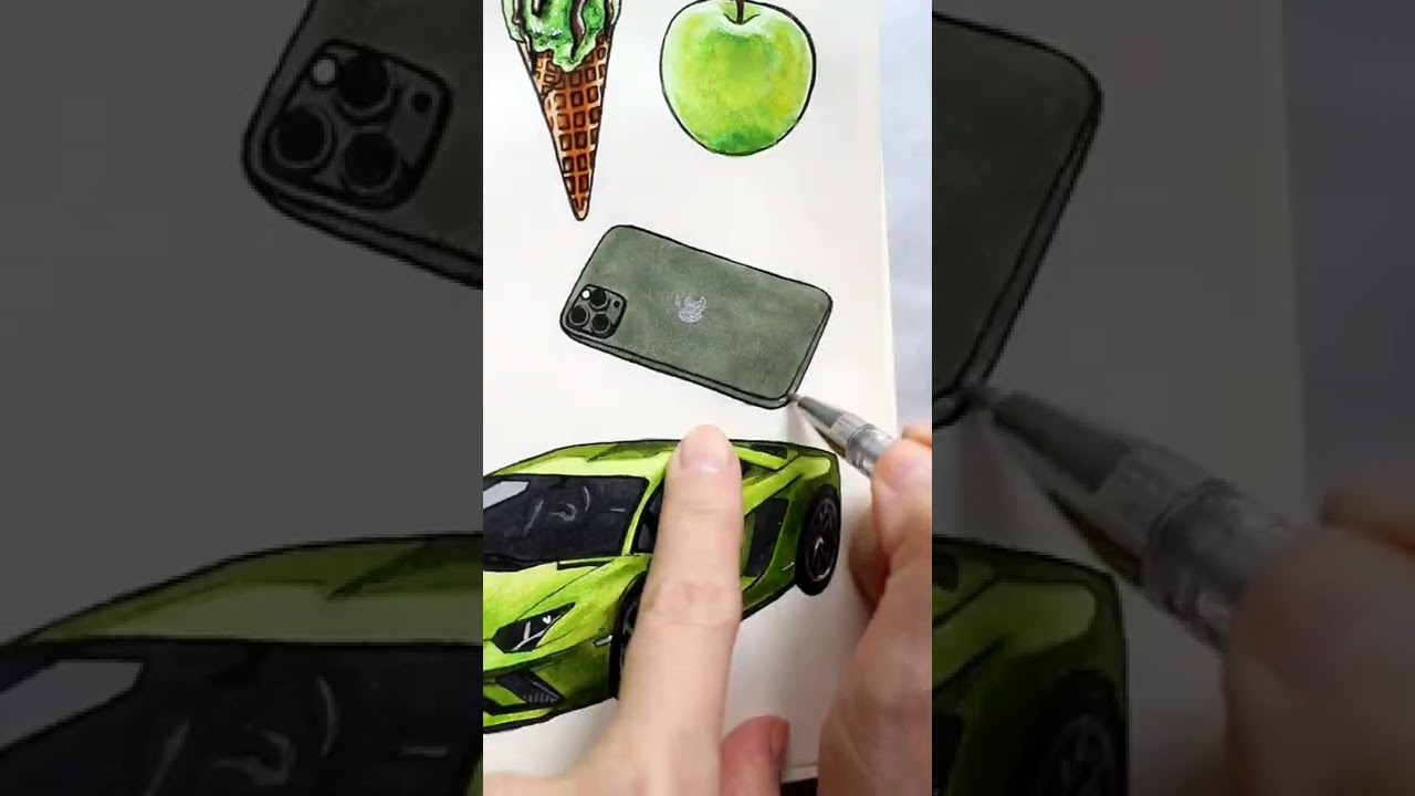 Green theme: iPhone 📱🍏 #shorts #tiktok #art #green