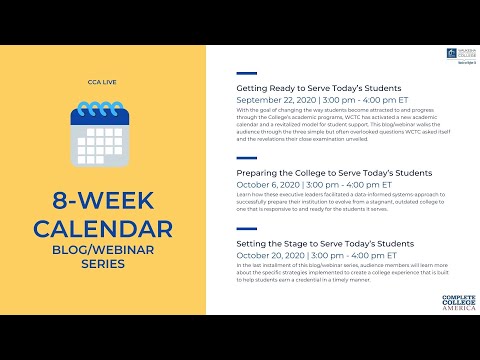 CCA Live | 8-Week Calendar Series: Getting Ready to Serve Today's Students