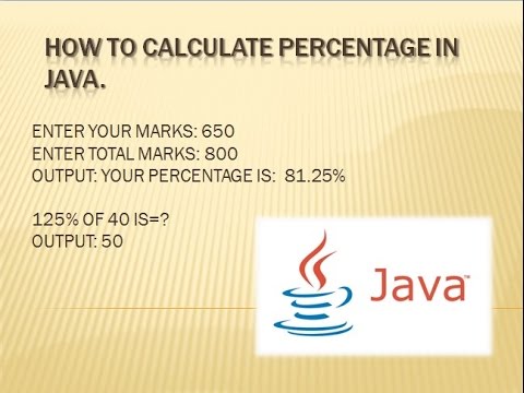 How to Calculate Percentage in Java